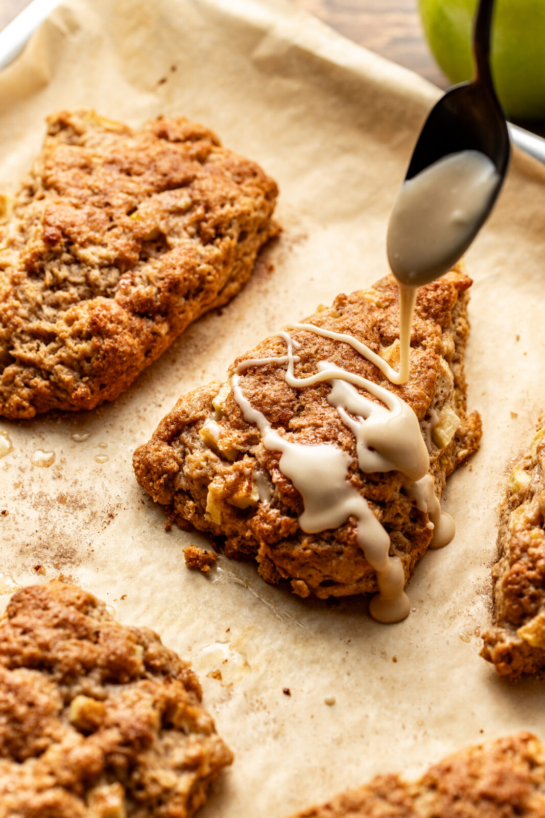 Apple Scones Recipe with Maple Icing - Butter Love & Salt