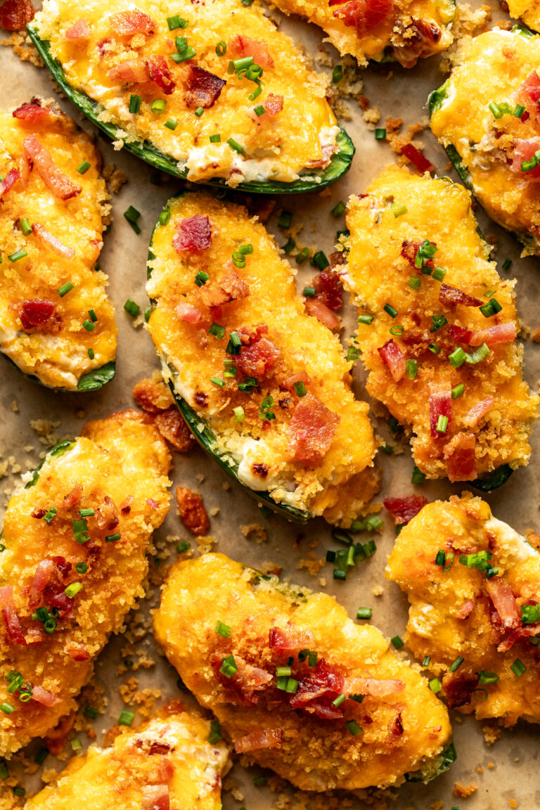 Baked Crispy Jalapeño Poppers with Bacon - Butter Love & Salt